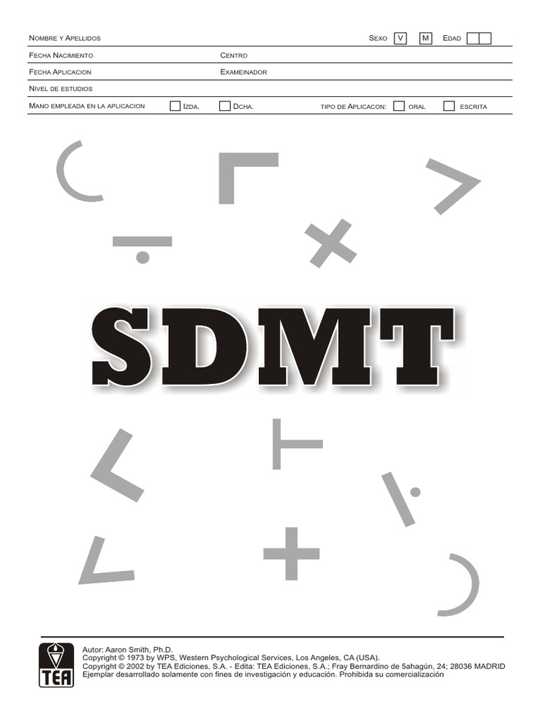 SDMT, Token, Memoria Verbal | PDF | Color | Ropa