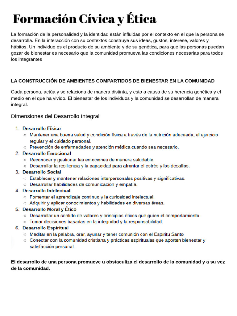 Formación Cívica Y ética Pdf