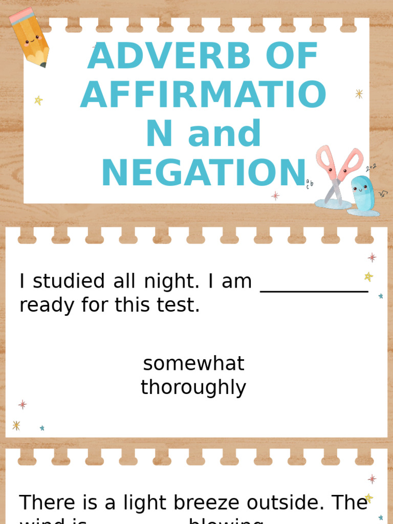 Adverb of Affirmation and Negation | PDF