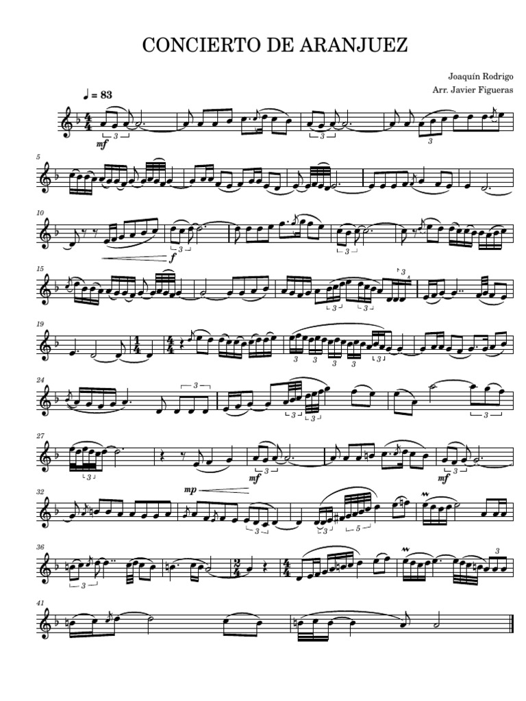 Aranjuez Bugle | PDF | Classical Guitar