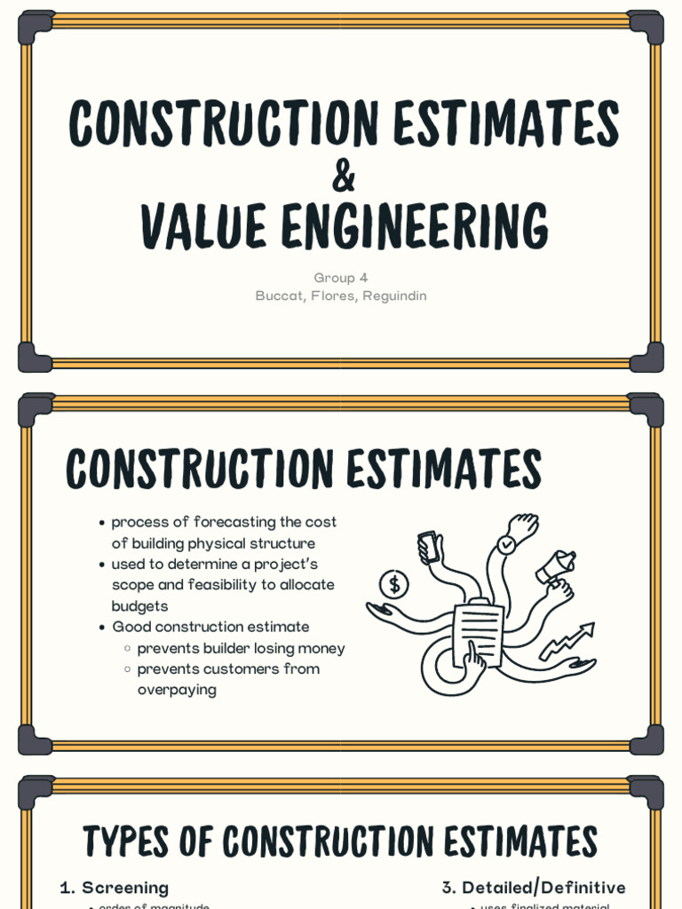 Construction Estimates & Value Engineering | PDF | Cost | Risk