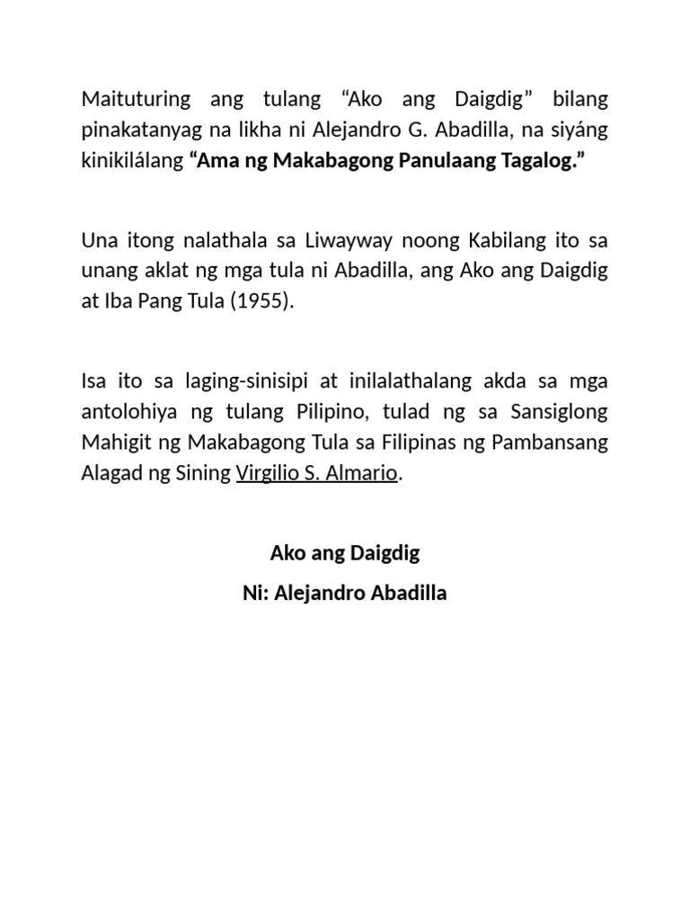 Ako Ang Daigdig | PDF