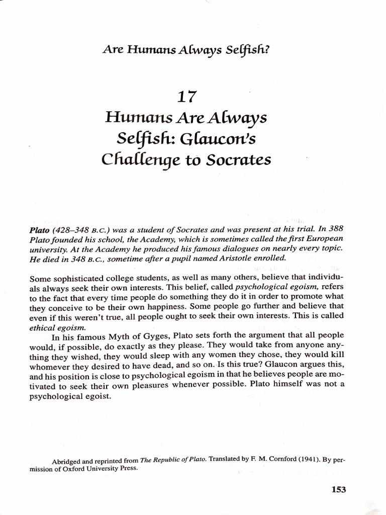 Are Humans Always Selfish? | PDF | Plato | Psychological Egoism