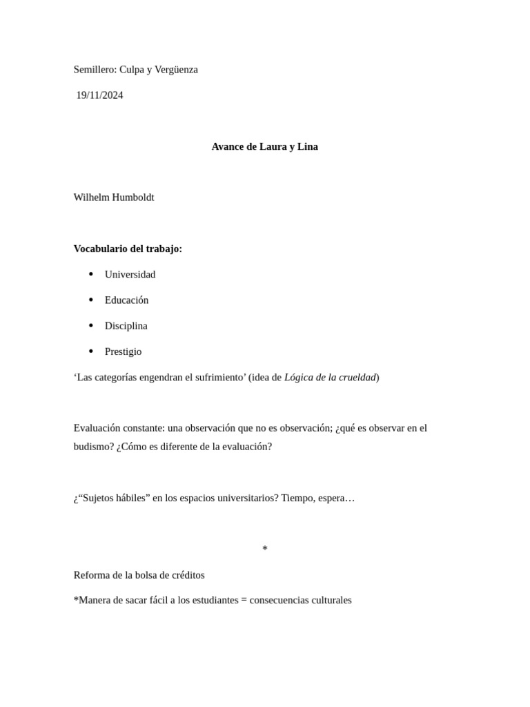 19, 11, 2024. Avance de Laura y Lina | PDF