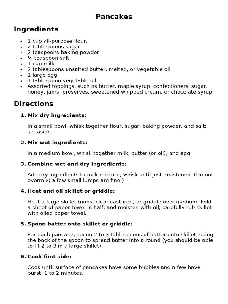 Pancakes | PDF