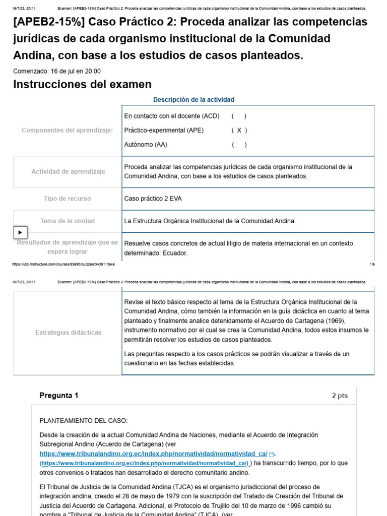 Examen - (APEB2-15%) Caso Práctico 2 - Proceda Analizar Las Competencias Jurídicas de Cada ...