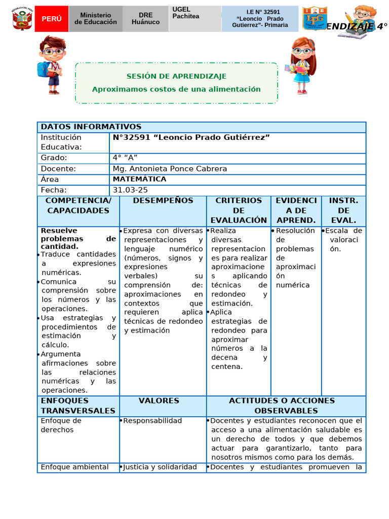 Sesion Abril - 2025 | PDF | Aprendizaje | Alimentos