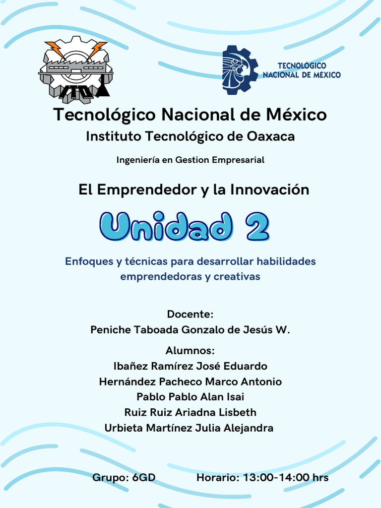 Unidad 3. El emprendedor y la innovación 6GD Trabajo en equipo.pdf ...