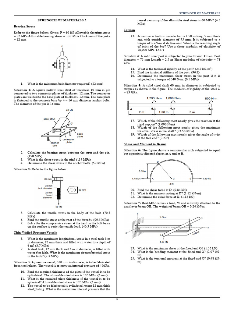 (HANDOUT) EERC-BPSU Strength of Materials 2 | PDF | Stress (Mechanics ...