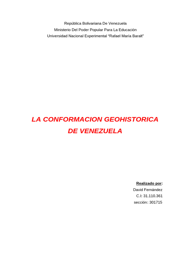 Geohistoria y Desarrollo en Venezuela | PDF | Sustentabilidad | Entorno ...