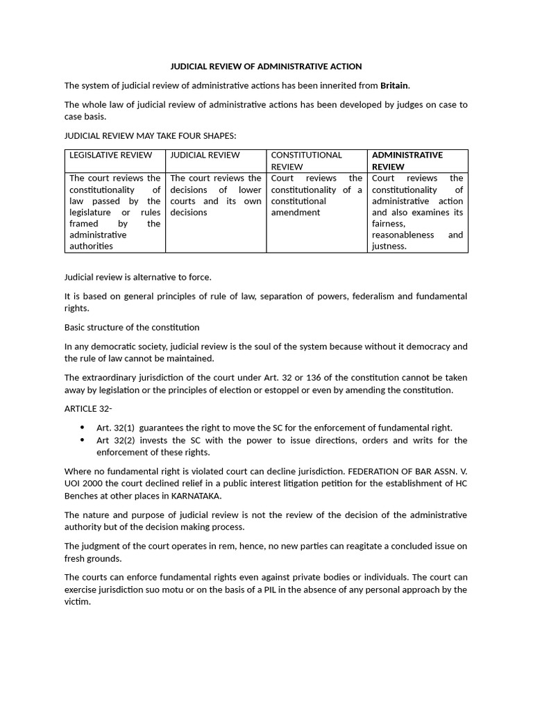 Judicial Review of Administrative Actions | PDF | Judicial Review ...