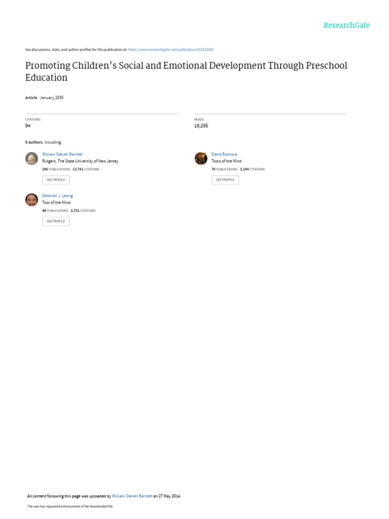 Promoting Childrens Social and Emotional Developm | PDF | Emotional ...