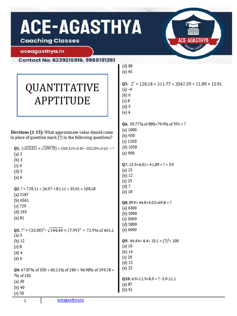 200 Questions of Quantitative Aptitude | PDF | Interest | Prices
