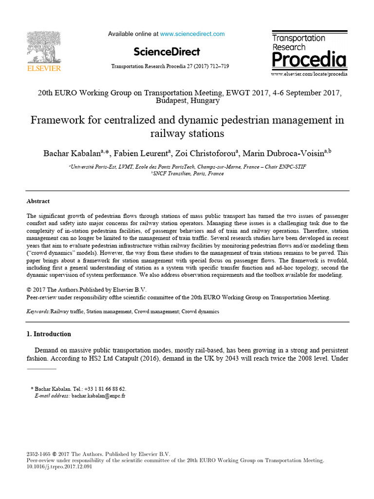 Framework For Centralized and Dynamic Pedestrian Management in Railway Stations | PDF ...