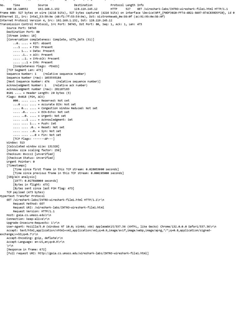 HTTP Packet Analysis with Wireshark | PDF | Transmission Control ...