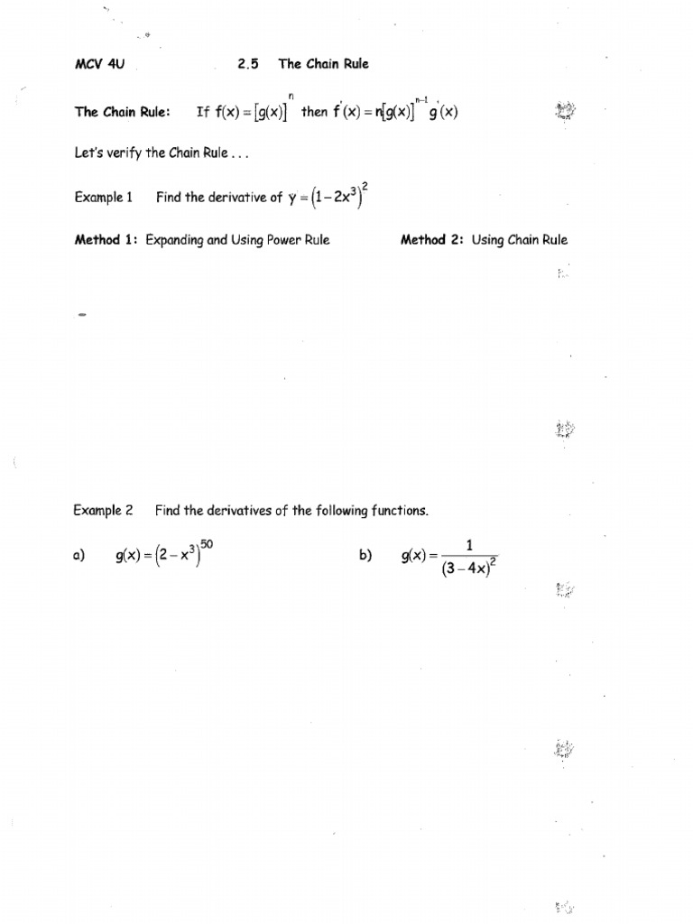 2.5 The Chain Rule | PDF