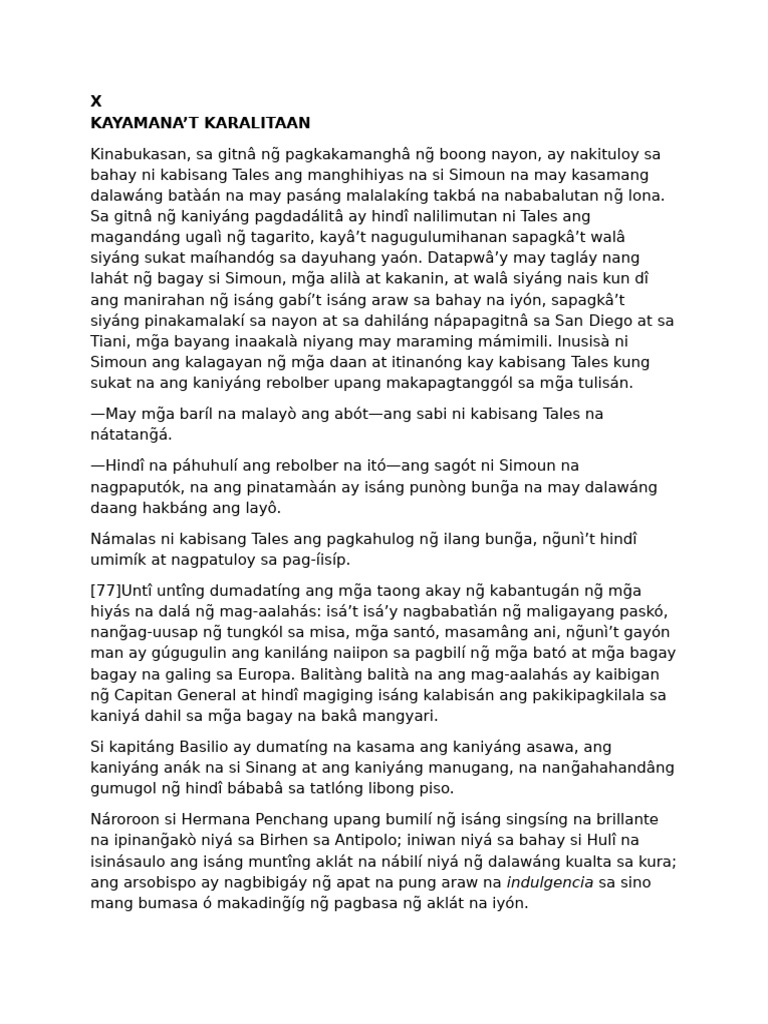 Kabanata 10 - Kayamanan at Karalitaan | PDF