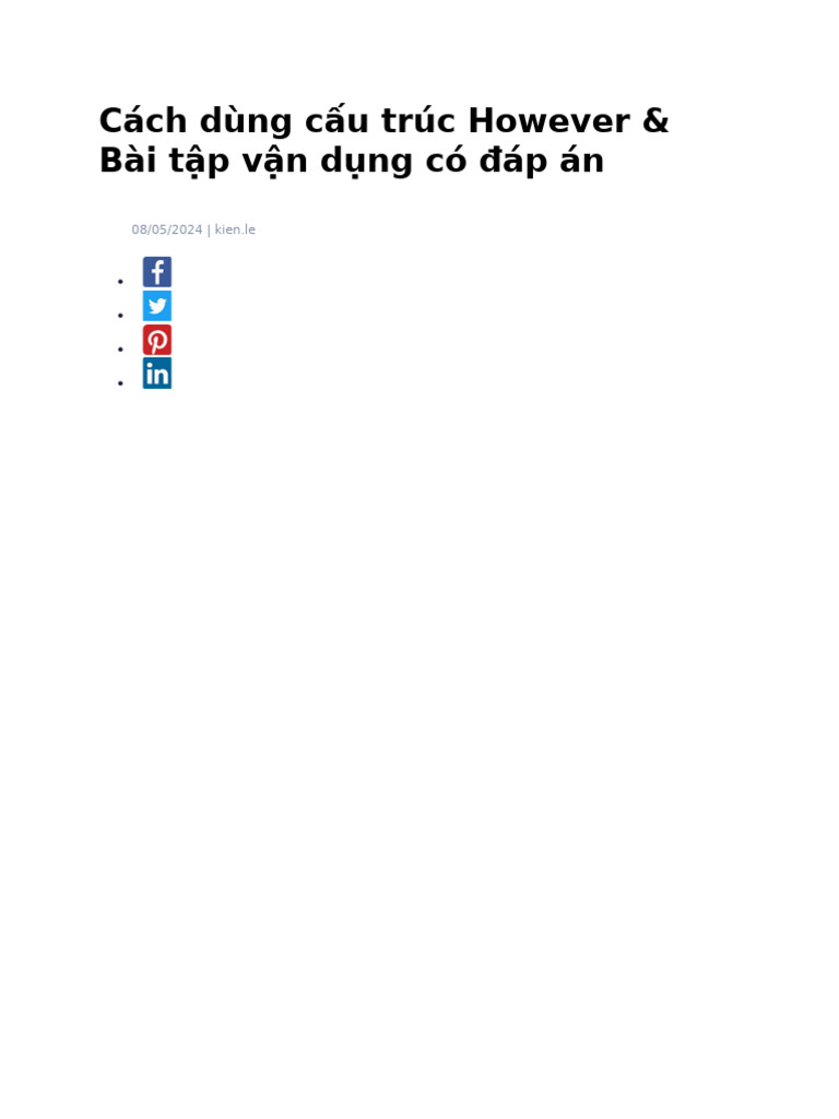 Cách dùng cấu trúc However | PDF