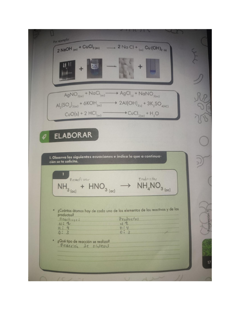 PROGRESIÓN 1. TAREA 2. TIPO DE REACCIONES - Angel Caamal | PDF
