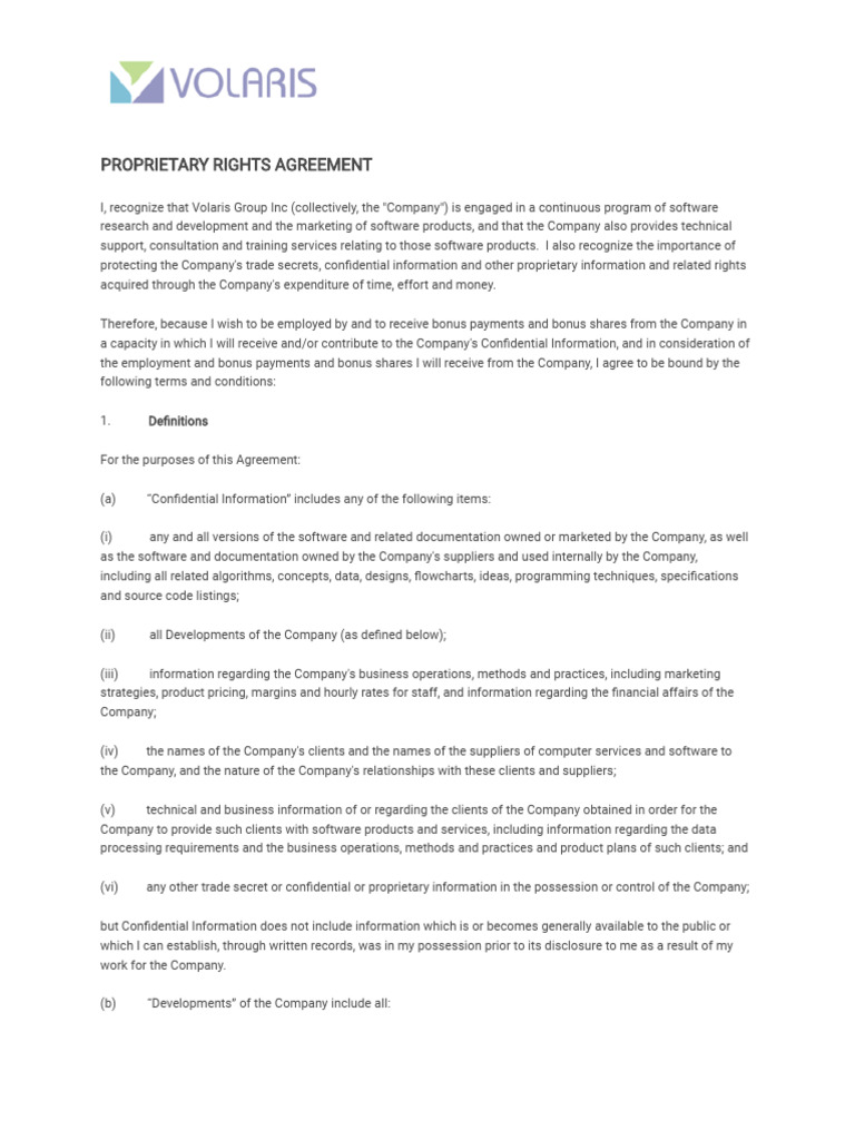 CAN Proprietary Rights Agreement 2024!02!08 | PDF | Trade Secret ...