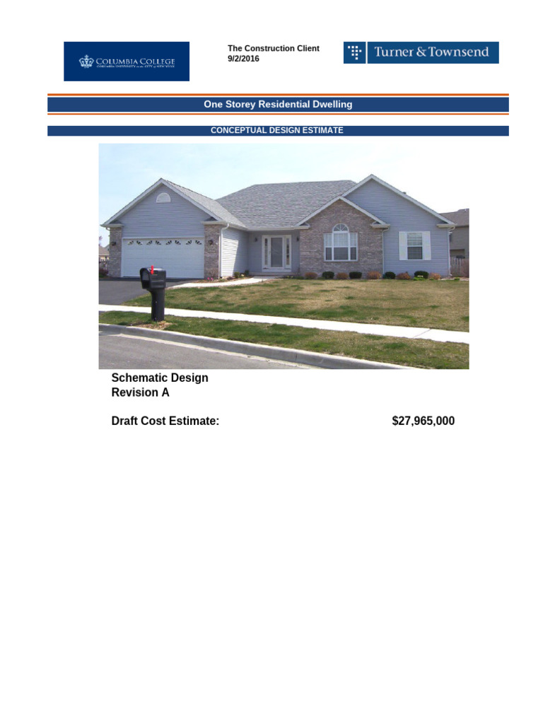 Schematic Design Estimate Overview | PDF | Architectural Design ...