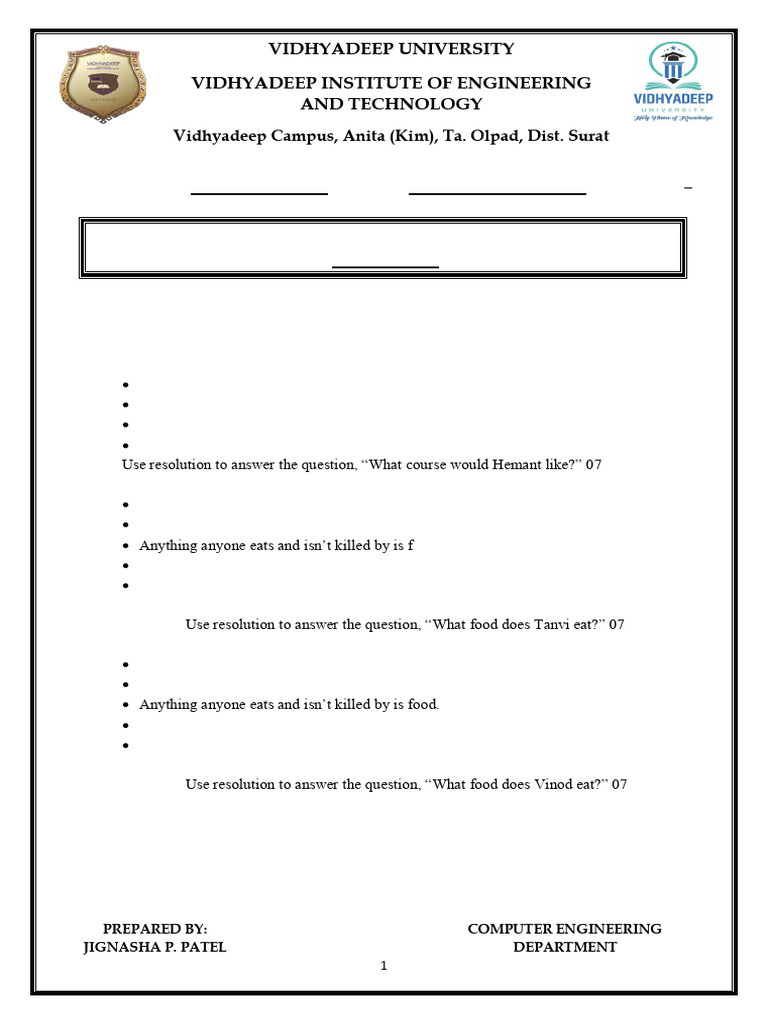 AI Assignment-2 UNIT-III&IV | PDF | Logic | Knowledge Representation And Reasoning