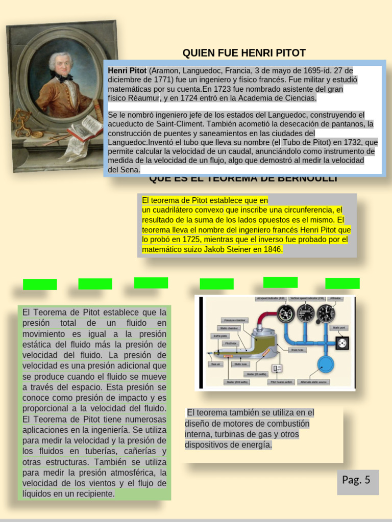 Teorema de Pitot y sus aplicaciones | PDF | Líquidos | Dinámica de fluidos