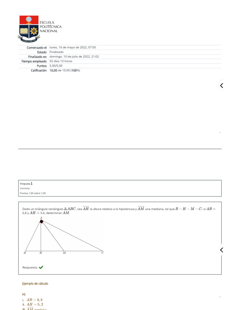 Deber 16 - Revisión Del Intento | PDF | Triángulo | Geometría