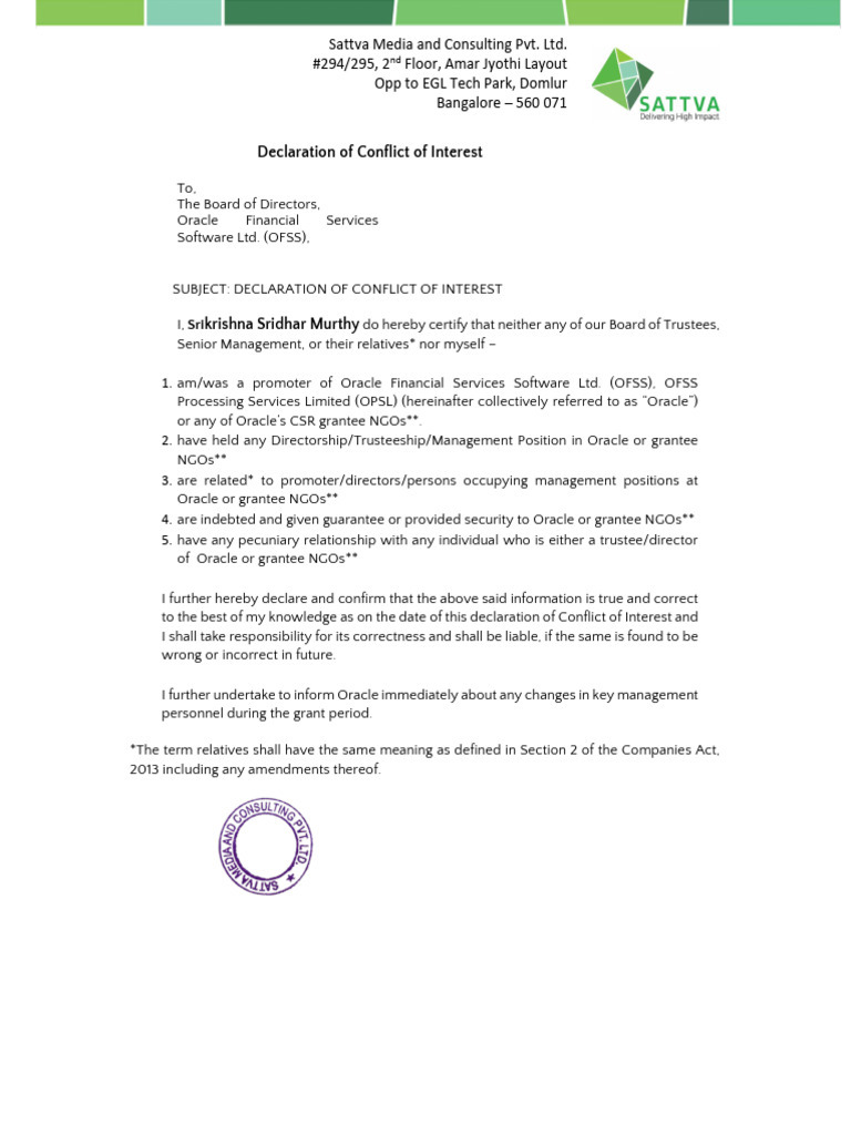 COI Template - IA Vendors Only For Impact Assessment-S | PDF