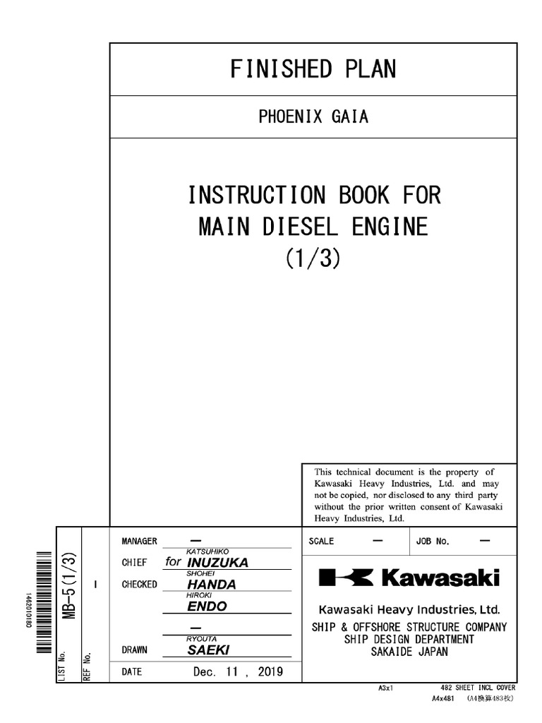 Mb-5 (1 - 3) Instruction Book For Main Diesel Engine (1-3) | PDF