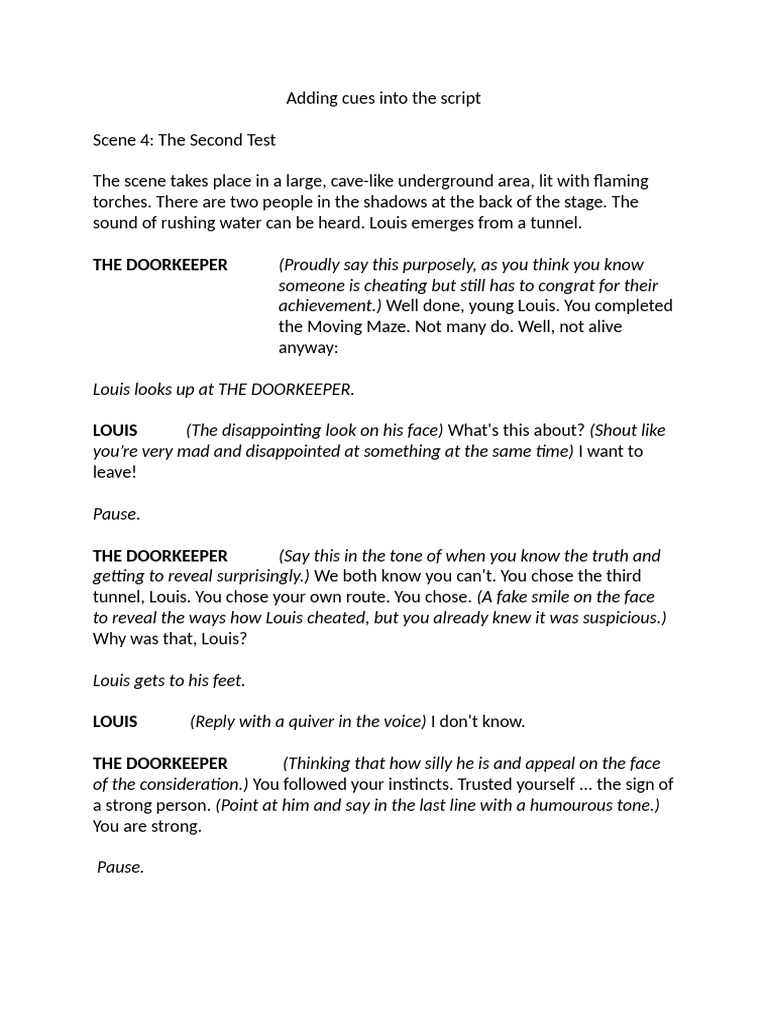 Adding Cues Into the Script | PDF