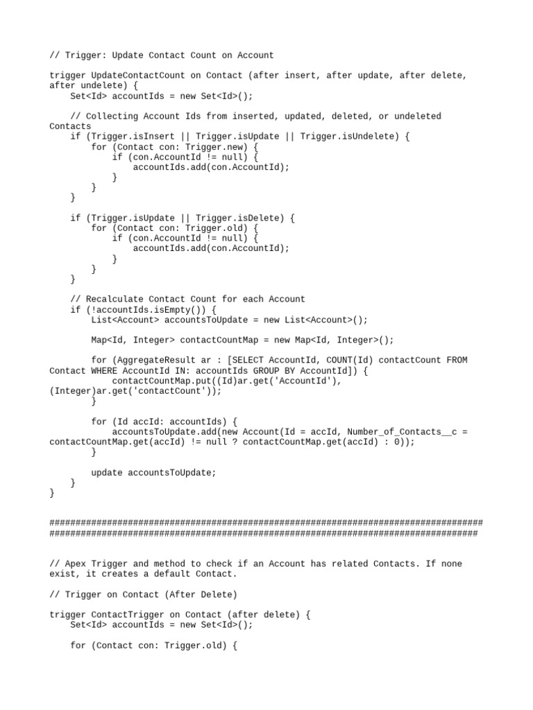 Example Apex Codes | PDF | Databases | Computer Data