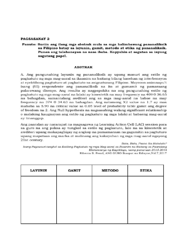 Unang Performace Task | PDF