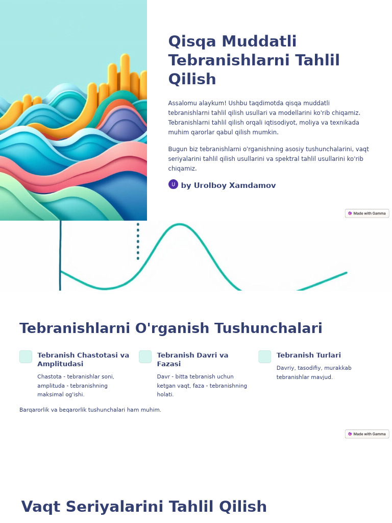 Qisqa Muddatli Tebranishlarni Tahlil Qilish | PDF