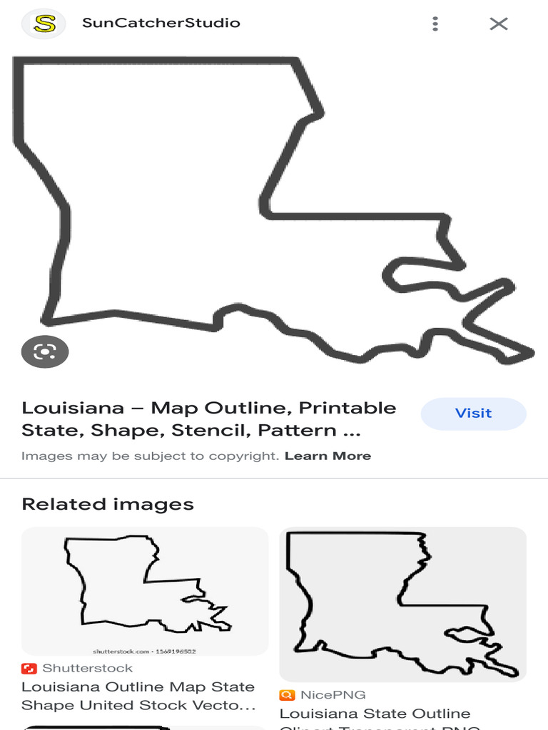 Louisiana Outline Map Printable | PDF