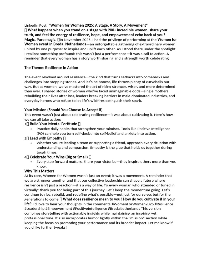 PQ - E.Rath - WFW - LinkedIn Post | PDF | Psychology