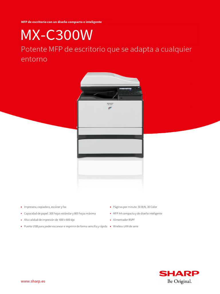 PDF DS Datasheet MXC300W Es Es | PDF | Impresora (Computación) | Escáner de imagen