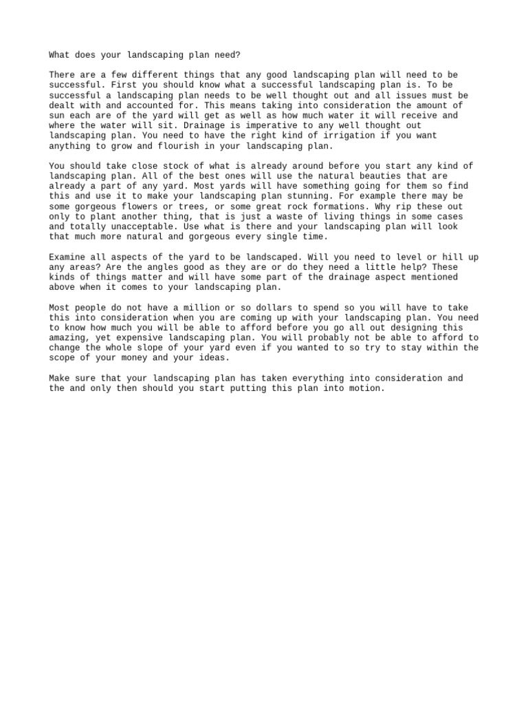 Landscaping Plan | PDF