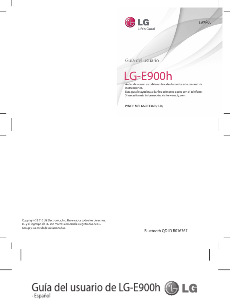LG-E900h_CLP_110404_1.0_Printout | PDF | Pantalla táctil | Telefono windows