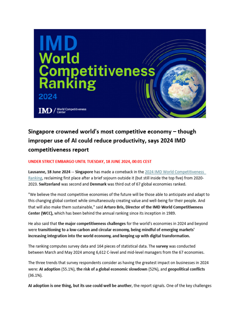 WCR 2024 Press Release | PDF | Infrastructure | Innovation