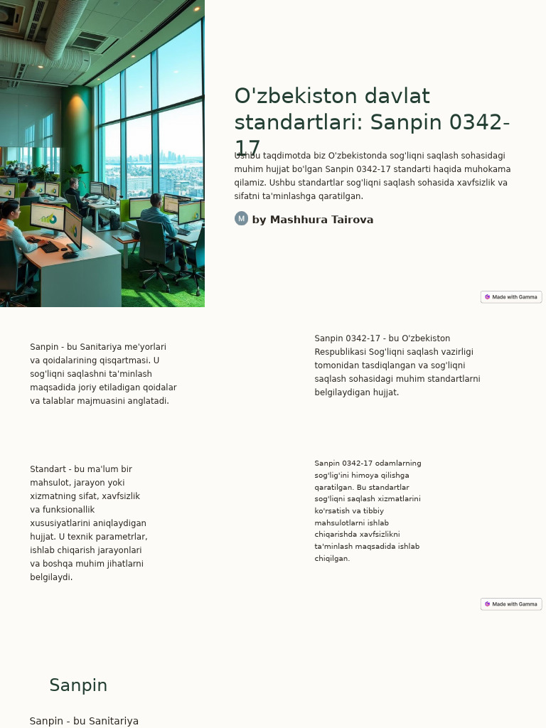 Ozbekiston Davlat Standartlari Sanpin 0342 17 | PDF