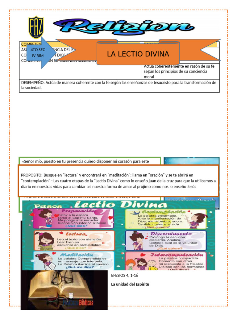 La Lectio Divina | PDF | Lectio Divina
