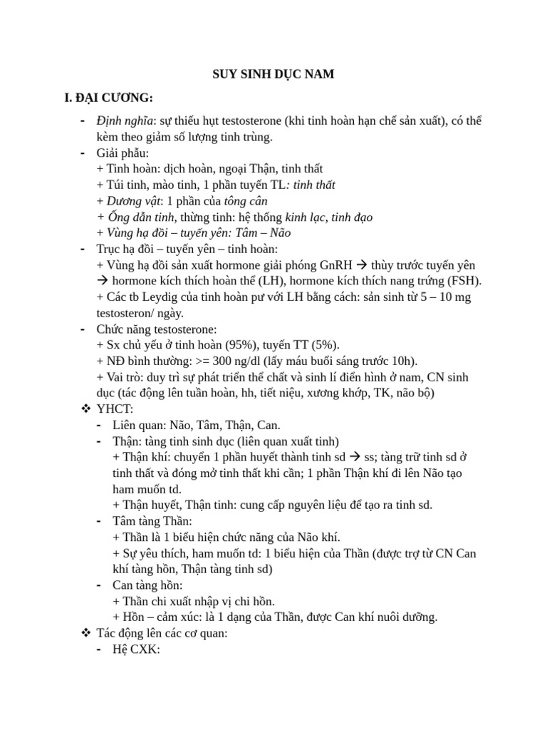 Suy Sinh D C Nam | PDF