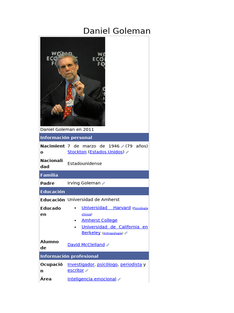 Daniel Goleman | PDF | Ciencias del comportamiento | Inteligencia