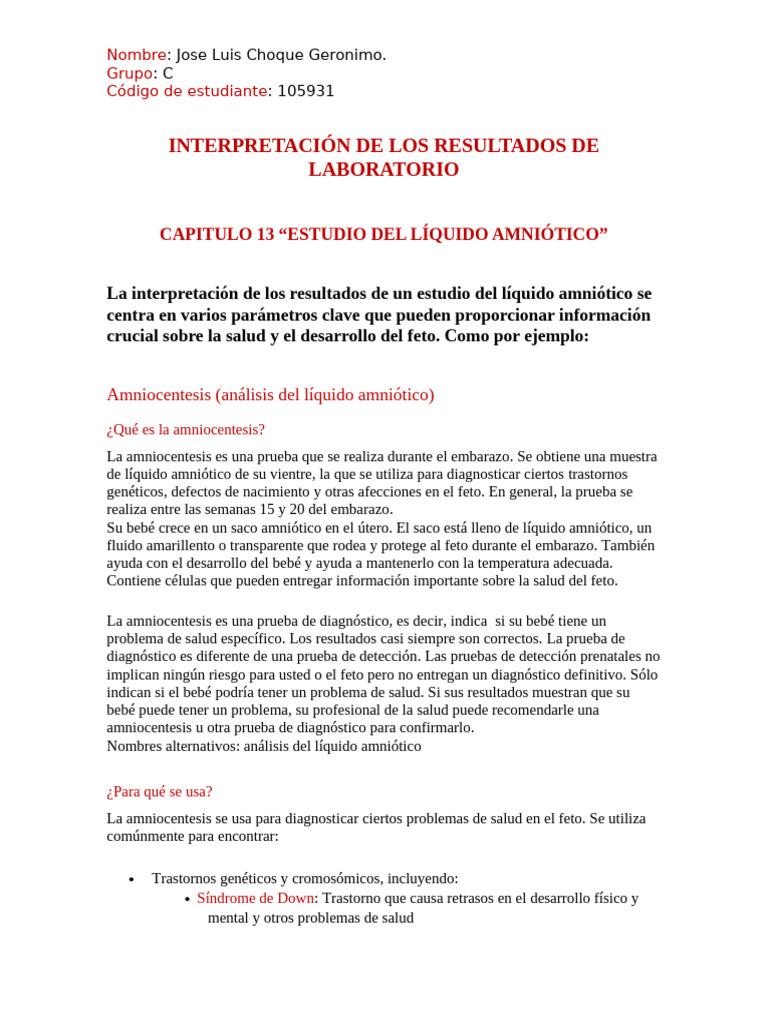 Interpretación de Amnioscopia Fetal | PDF | El embarazo ...