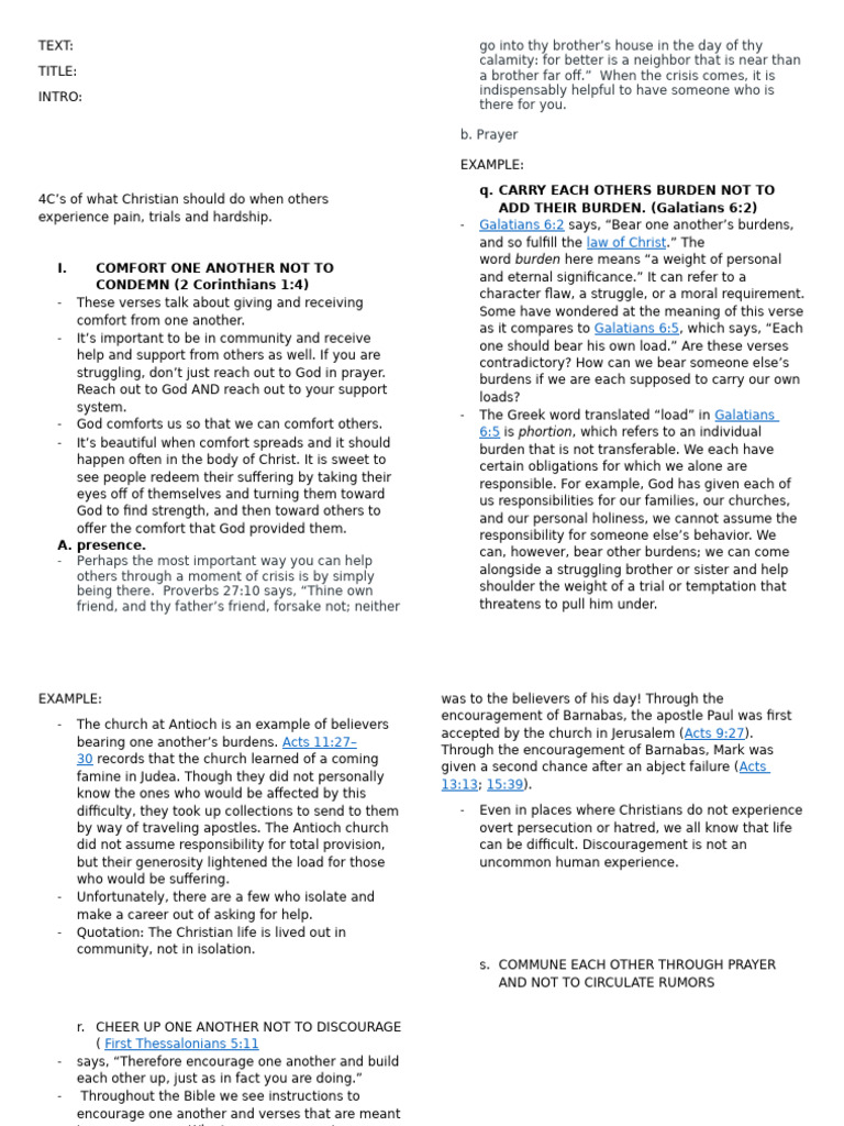 4Cs of What Christian Should Do | PDF | Acts Of The Apostles | Early Christianity