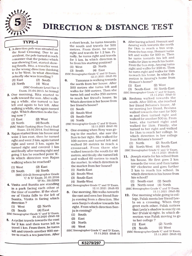 Direction and Distance (English) | PDF