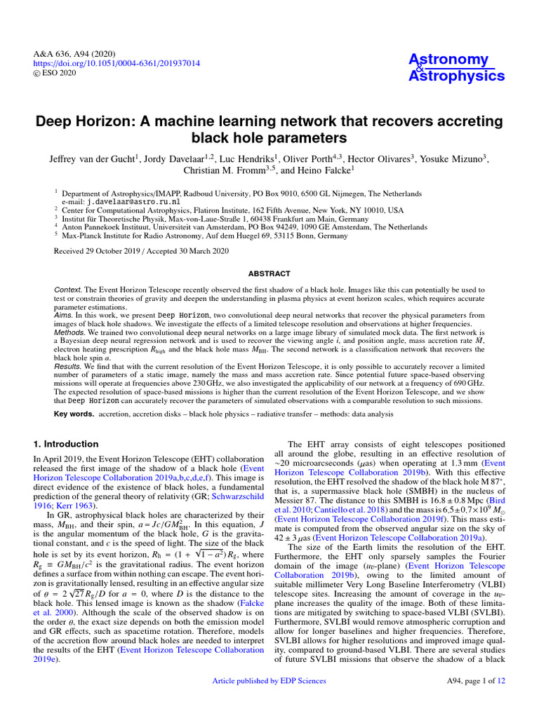 Deep Horizon: A machine learning network that recovers accreting black ...