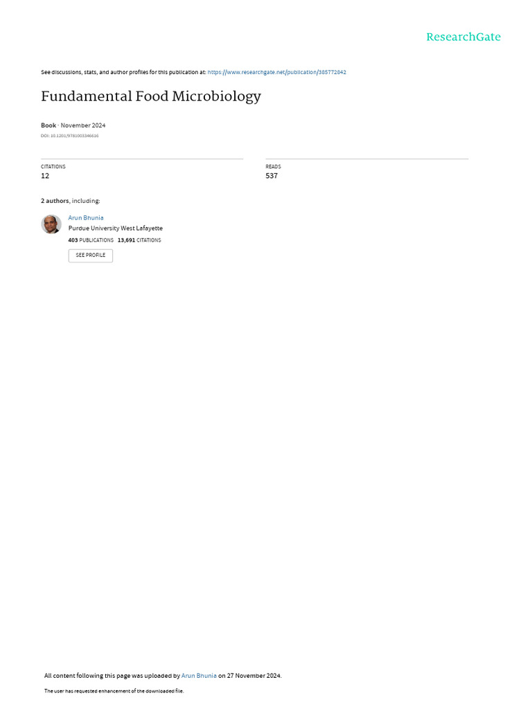Fundamental Food Microbiology | PDF | Bacteria | Microorganism