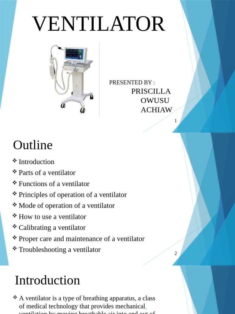 Ventilator Ppt | PDF | Breathing | Medical Specialties